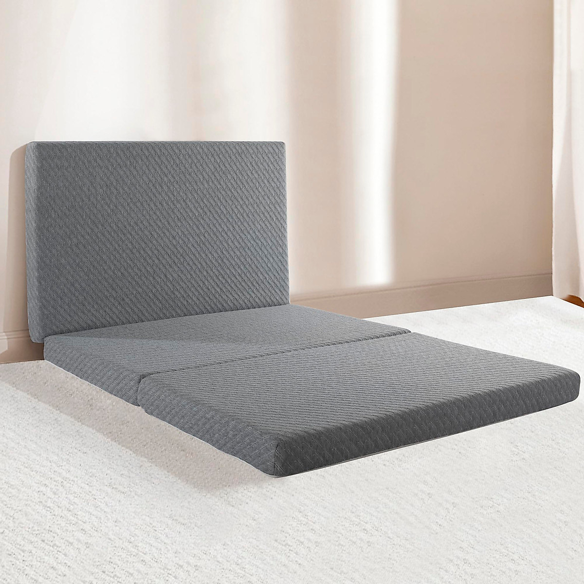 Planet Sleepings Full Mattress 3 Inch Tri-fold Gel Foam Mattress, Adjustable Softness Relief Back Pain Breathable and Washable Cover, CertiPUR-US