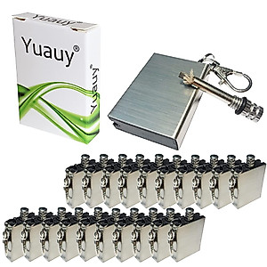Yuauy 20 Pcs Emergency Hiking Survival Camping Fire Starter Flint Metal Match Lighter Matchbox Fire Starter for Camping Outdoor