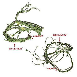 PIVBY Flexible Bend-A-Branch Jungle Vines Pet Habitat Decor Reptile Plants Terrarium for Lizard,Frogs, Snakes and More Reptiles Climbing (Fat:0.7943.31 Inch)