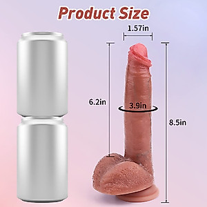 Yontuy Realistic Dildo for Women, Anal G-Spot Dildo with Lifelike Glans Veins Testicles & Hands-Free Strong Suction Cup, 8.5'' Liquid Silicone Realistic Dildos Adult Sex Toys for Vaginal Anal Play