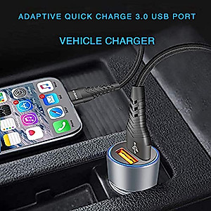 Car Charger for Samsung Galaxy A14 A11 A01 A21 A71 A42 A32 A13 5G,S21 S22 Plus/Note 20 Ultra A12,LG Velvet G8 G8X G7 Thinq,K51 Q70,Stylo 6 5,Quick Charge 3.0 Fast Charging Phone Adapter+6FT USB C Cord