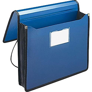 Smead Poly Premium Expanding File Wallet with Closure, 5-1/4" Expansion, Letter Size, Navy Blue (71503)