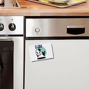 YouFangworkshop Funny Cute Cow Clean Dirty Dishwasher Magnet, Double Sided Strong Kitchen Flip Indicator, Reversible Refrigerator Dish Washer Laundry Room Accessories Decor Magnet
