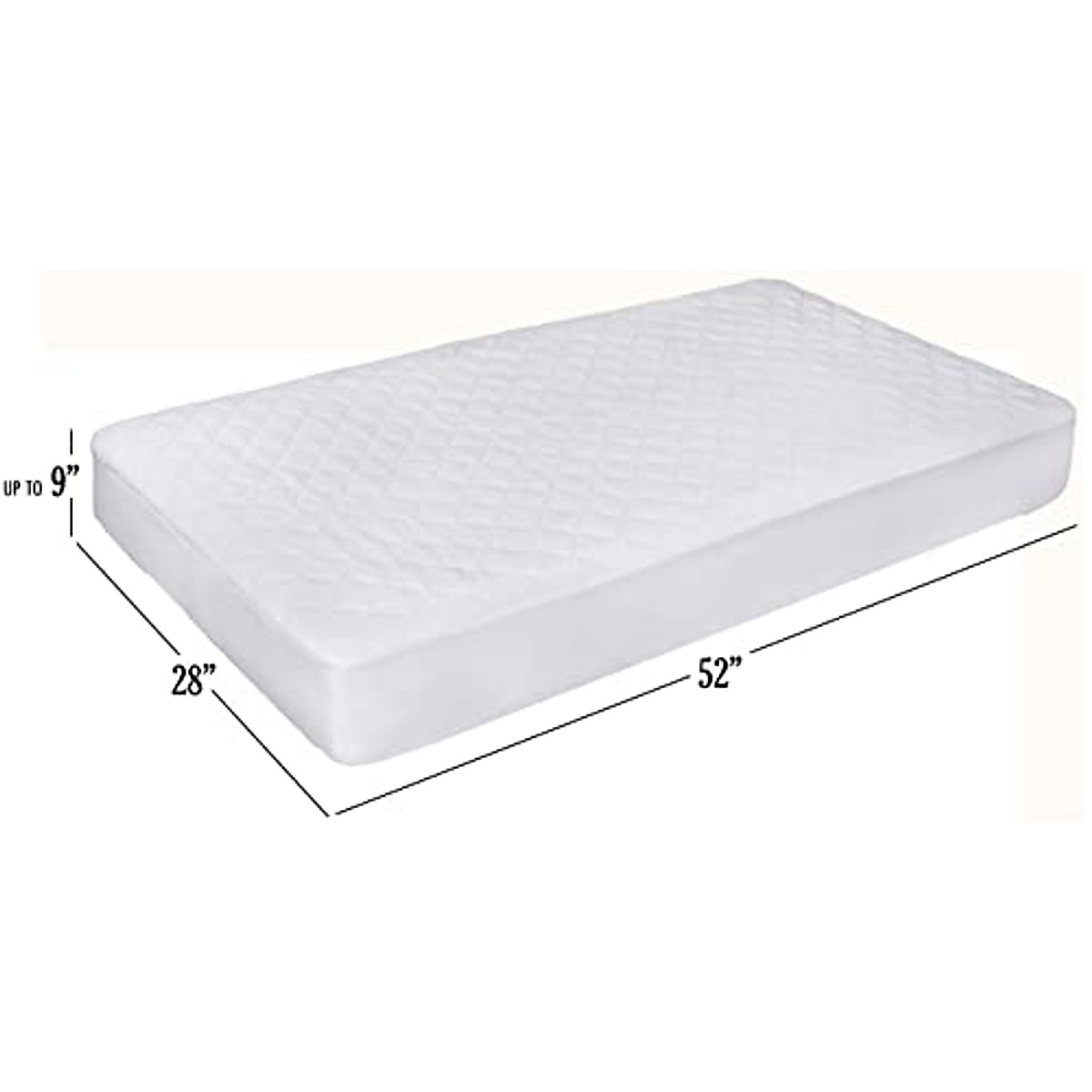 Crib Mattress Protector Cover - Comfortable, Breathable and Waterproof Bamboo Material. Keep The Crib Mattress Clean and Protected and Give Your Baby a Cozy Restful Sleep. Machine and Dryer Friendly.