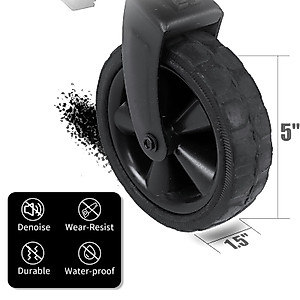 WHITSUNDAY Collapsible Folding Garden Outdoor Park Utility Wagon Picnic Camping Cart 5“ Solid Rubber Wheels (Beige, M-Foldable)