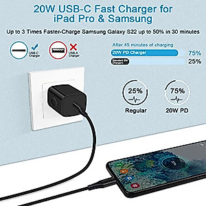 Samsung Super Fast Charger Type C Fast Charging Block for Samsung Galaxy A14 5G,A54,A13,A23,A34,A53,A03s,S23,Z Fold 4,S21 FE,S22,Pixel 7/6a/5,USB C Charger Box 38W Car Adapter+6ft Android C to C Cable