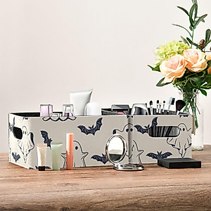 Burbuja Halloween Spooky Collapsible Storage Bin with Handles - Felt Storage Box for Organizing Toy, Books, Makeup, Cloths, Socks in Shelf Closet Bedroom 2 Pack