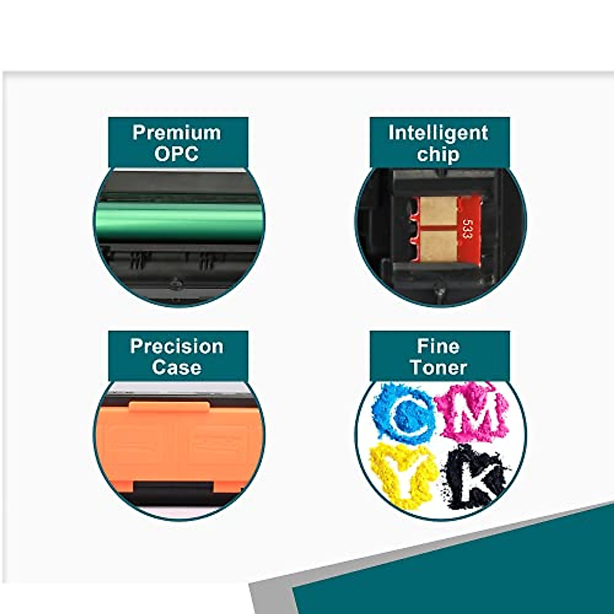 4 Pack Replacement for HP 202A 202X Toner Cartridges for HP Color Laserjet Pro M254dw MFP M281cdw, M281fdw M281fdn M281 M254 Series (Black, Cyan, Magenta, Yellow)