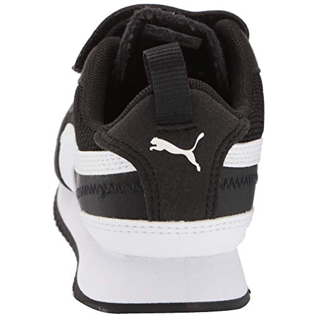 PUMA unisex child R78 Hook and Loop Sneaker, Black/White, 5 Toddler US