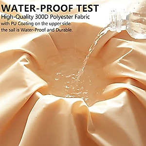 Shade Sail Waterproof Triangle Umbrella UV Protection Oxford Cloth Shade for Outdoor Terrace Backyard and Garden 6.5'x10'