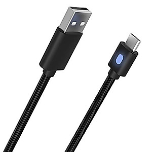 SOONHUA USB Type-C Cable, 3 Meter USB Charging Cable with LED Indicator for PS5 Switch Game Controller Type-C Mobile Phones