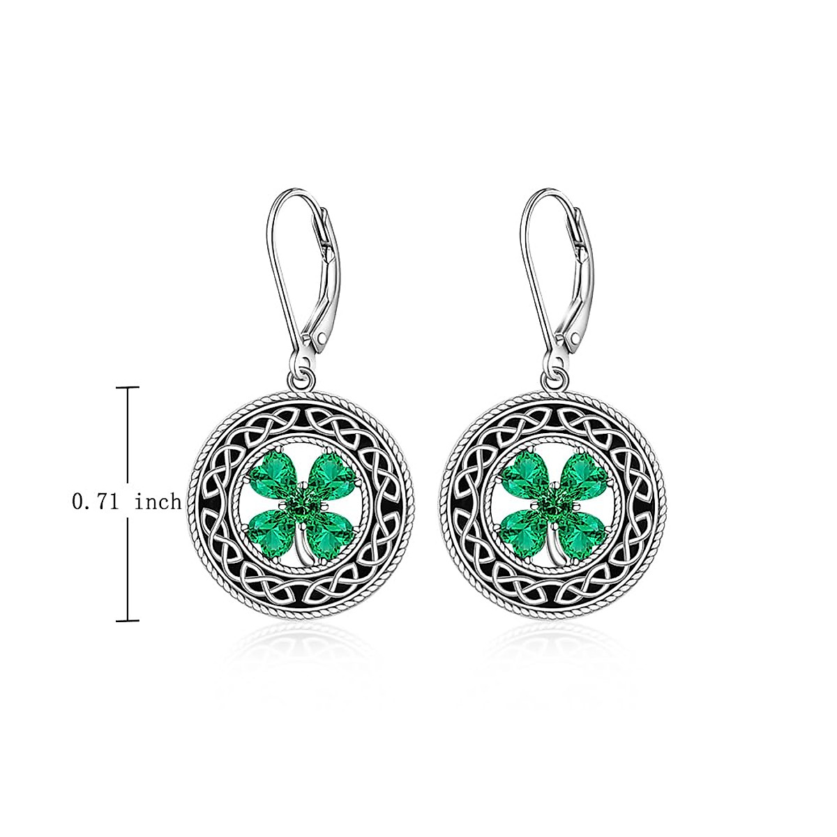 St Patricks Day Earrings Shamrock Earrings for Women Sterling Silver Hypoallergenic Celtic Knot 4 Four Leaf Clover Earrings Hoop Drop Dangle Jewelry
