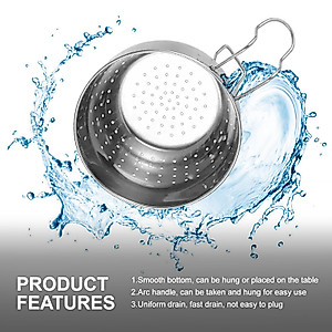 Stainless Steel Sink Food Catcher, Multifunctional Hanging Sink Strainer Colander Drain Basket for Filter Kitchen Waste and Wash Fruits or Vegetables