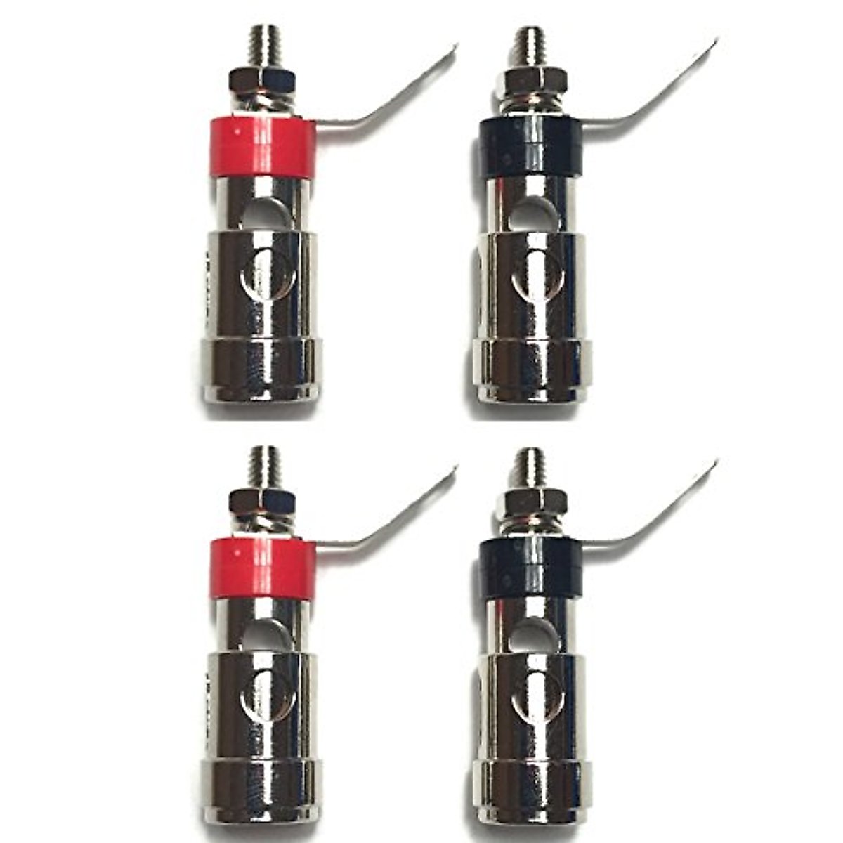 CESS Amplifier Terminal Connector Binding Post Push Quick Type -Binding Post Spring Loaded Press Subwoofer Basket Terminal (4 Pack)