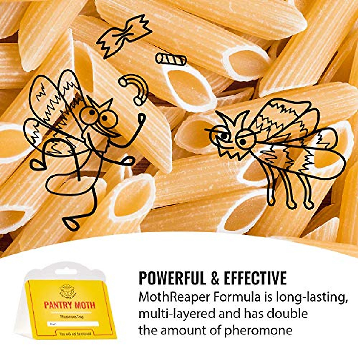 Kitchen Pantry Moth Traps - Prime Pantry Moth Traps with pheromones, Pet Safe Pantry Moth Trap, Food Moth Traps with pheromones 6 Pack