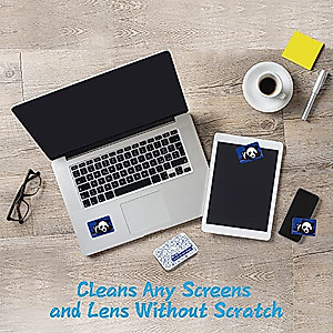 Car Screen Cleaner Wipes, Reusable Car Interior Cleaning Cloth Sticker Assecories for for Display, Sun Visor, Dashboard, Center Control, GPS Dust Detail Removal-Cute Design With Storage Box (10 Pack)