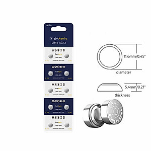 Nightkonic 30 Count - LR44 AG13 357 SR44 A76 303 Battery 1.5V Button Coin Cell Batteries