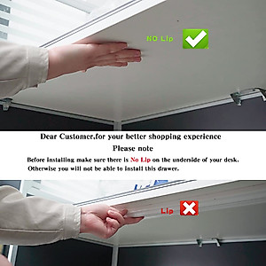 Navtcow Under Desk Drawer Storage Organizer - 2 Pack (Large and Small) Black - 2 Installation Methods (Screw or Adhesive)