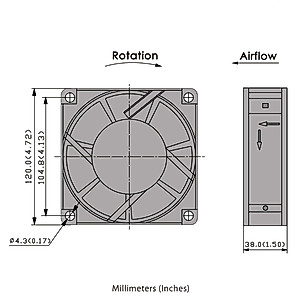 230V AC Cooling Fan. 120mm x 38mm HS