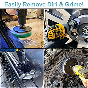 ProSMF Ultimate Drill Brush Set - Drill Brush Attachment Set - Drill Cleaning Brush Attachment Set - Scrub Brush for Drill - Drill Scrubber Brush Kit - Cleaning Brushes for Drill