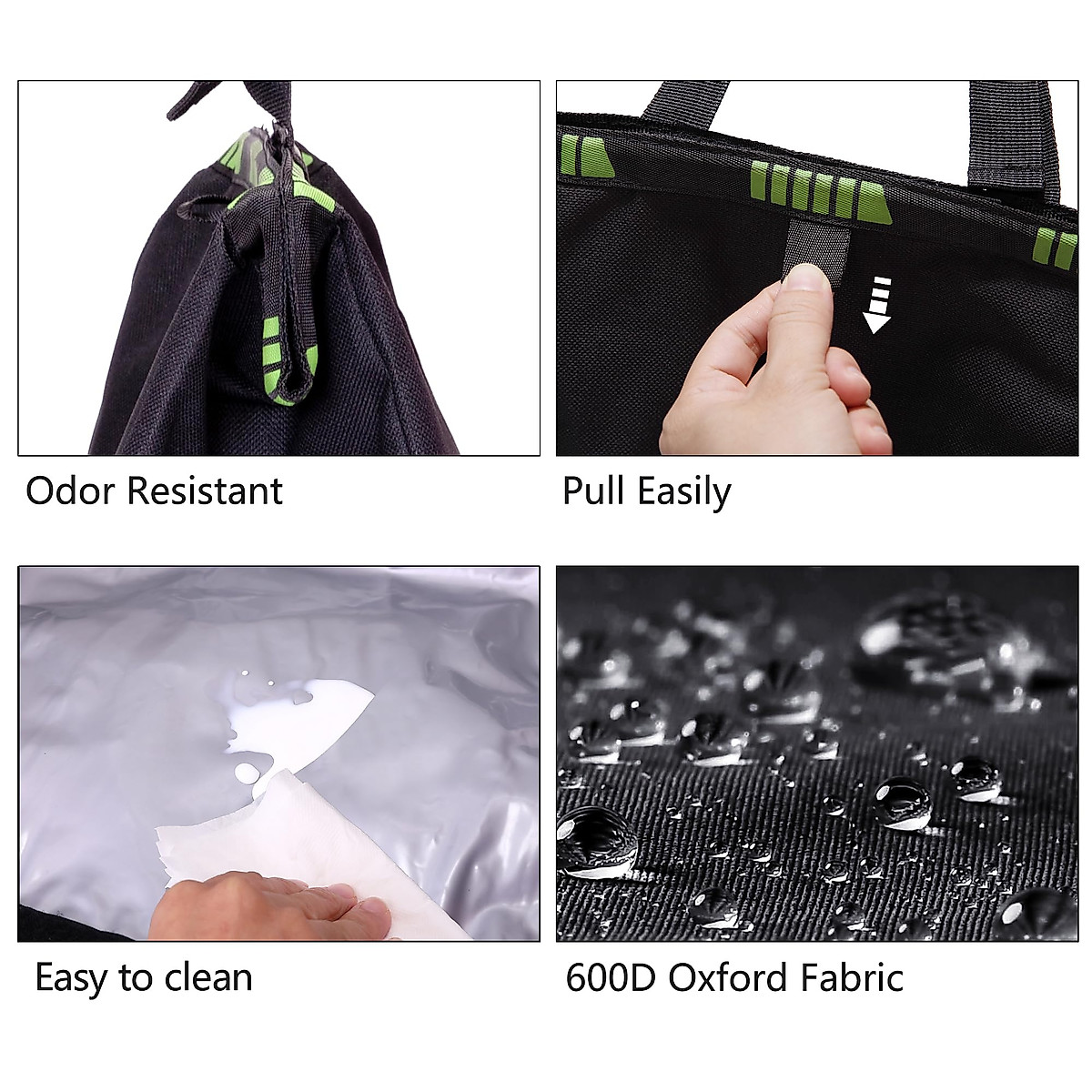 Ginsco 3.5 Gallons Large Capacity Hanging Car Trash Bag, Reusable Car Trash Can, Leakproof Car Garbage Bag, Foldable Waterproof Car Organizer Cooler with 4 Pockets for Camping Traveling