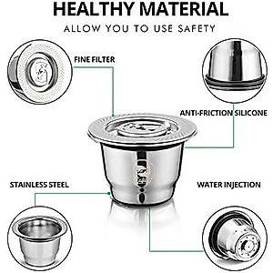Refillable Coffee Capsule made of Stainless Steel for Refilling - Reusable Refill Capsules for Nespresso Machines Espresso Capsule with Tamper (Gift Set (1 Pod,1 Tamper)