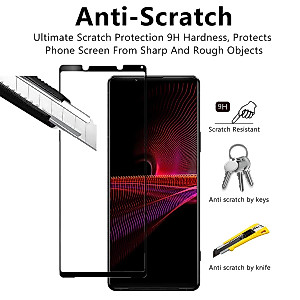 AISELAN for Sony Xperia 1 III 5G 3D Curved Screen Tempered Glass - [2 Pcs] High Clear Full Coverage Screen Protector for Sony Xperia 1 III 5G Phone