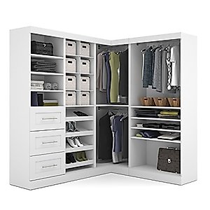 Bestar Pur Walk-in Closet Organizer in White, 83W