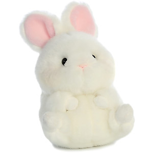 Aurora® Round Rolly Pet™ Bunbun Bunny™ Stuffed Animal - Adorable Companions - On-The-Go Fun - White 5 Inches