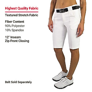 Jofit Apparel Women’s Athletic Clothing Bermuda Short, Size 10, White