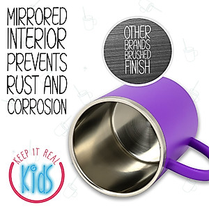 Real Deal Steel "Keep it Real Kids Mugs - 100% Lead and BPA Free Kids Coffee Mug for Hot Chocolate - Set of 2