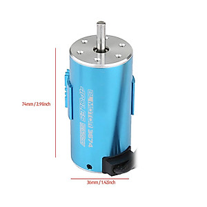 Drfeify RC Waterproof Motor, 4 Pole 12 Slot 3674 2250/2650KV Brushless Motor for RC Off-Road Car(2650KV Motor + 120A ESC + Heatsink)