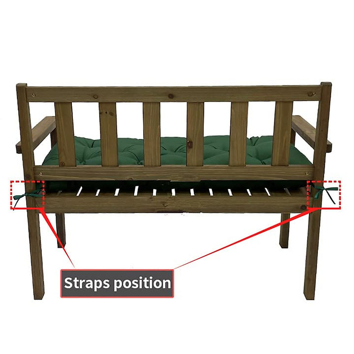 MUVLUS Indoor/Outdoor Bench Cushion,Non-Slip Swing Seat Cushions,Thicken Patio Loveseat Bench Pad for Garden Furniture Patio Lounger Bench,51"x19.7" (Leaf)