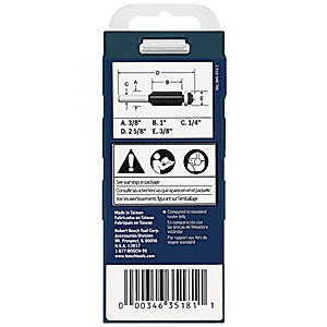 BOSCH 85268MC 3/8 In. x 1 In. Carbide-Tipped Double-Flute Flush Trim Router Bit
