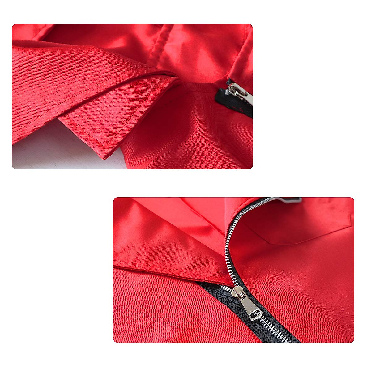 Yan Dream Group Couple Costume Red Coverall Jumpsuits Carnival Hoodie Party Outwear with Latex Mask