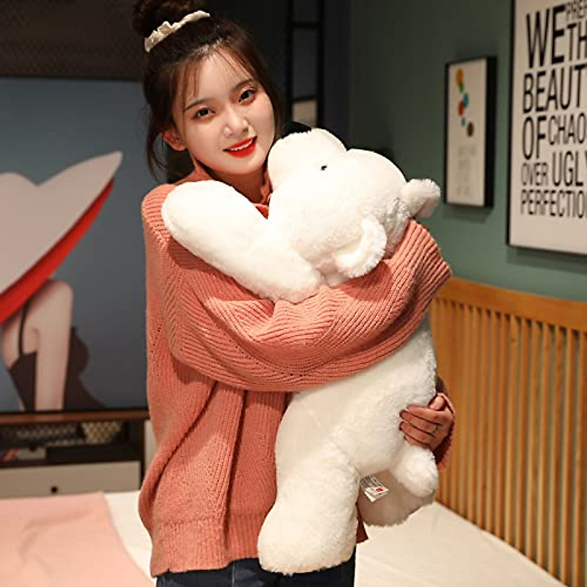 ronivia Weighted Stuffed Animals, 19.7" 3.3lbs Weighted Bear Stuffed Animal Toy Cute White Bear Plush Pillow Weighted Plush Animals Toy