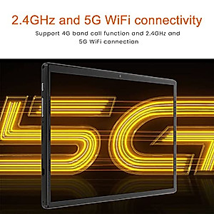 FECAMOS Tablet, Stereo Dual Speakers 10.1 Inch Tablet 2 in 1 8GB RAM 256GB ROM Front 5MP Rear 13MP Fast Charging for Office (US Plug)