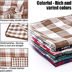 Remifa Dog Bandana - 6PCS Birthday Gift Washable Green Blue Red Christmas Dog Bandana Square Plaid Printing Bib Double Reversible Kerchief Scarf Adjustable Accessories for Small to Large Dog Puppy Cat