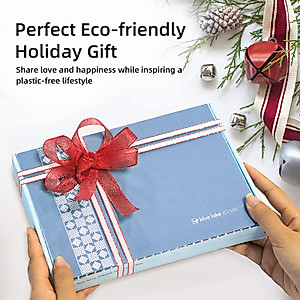 Blue Lake ECOLIFE Monthly & Weekly Life Planner Kit, Undated, Hardcover Journal 6x8, Blank Page Notebook, Stickers, Pencil Pouch, Bookmarks BLUE