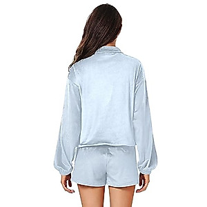 ODAWA Elegant Blue Sweat Sets Women's Oversized 2 Piece Lounge Sets Fall Outfits Casual Cozy Pajamas Tracksuit Set S-XXL