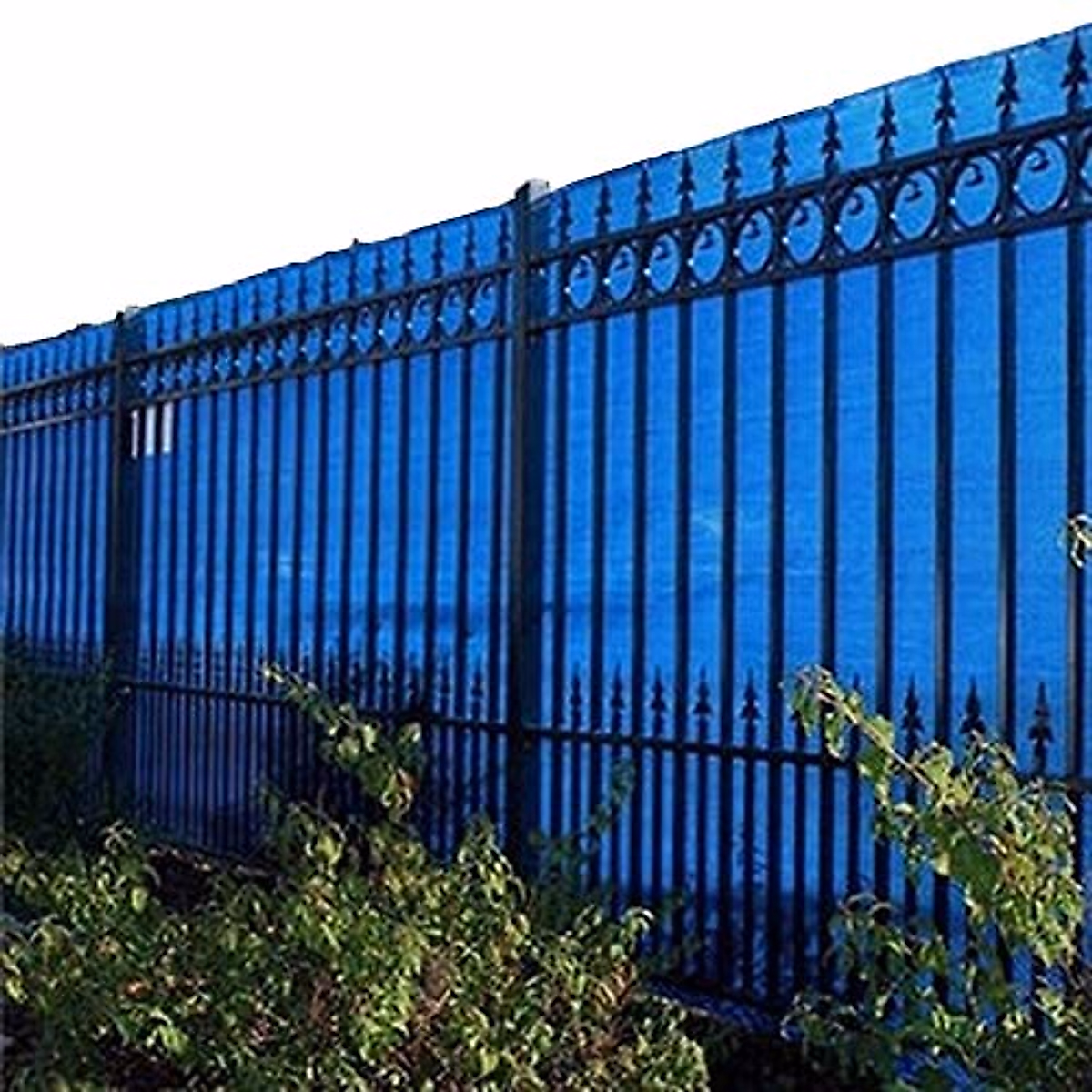 MAHFEI Balcony Privacy Screen, Shading Net Anti-Voyeur Privacy Protection Anti-UV Ecological Materials Odorless Metal Hole Design Patio Customizable (Color : Blue, Size : 1.1x2m)
