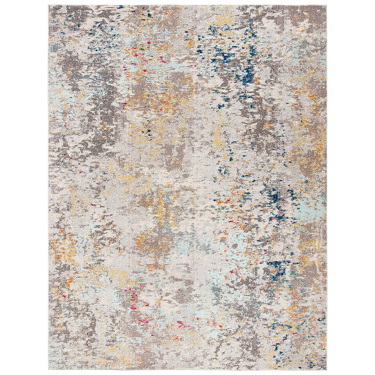 SAFAVIEH Madison Collection Area Rug - 10' x 14', Grey & Gold, Modern Abstract Design, Non-Shedding & Easy Care, Ideal for High Traffic Areas in Living Room, Bedroom (MAD453F)