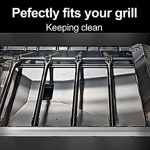 Uniflasy Universal Grease Tray with Catch Pan fits Nexgrill, Charbroil, Dynaglo, Kenmore, BHG, Grill Master, Backyard, Uniflame, Expert Gas Grill, Adjustable Drip Pan for 3/4/5 Burner Gas Grill