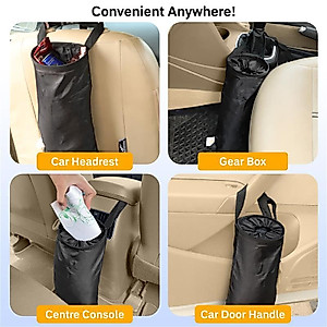 EcoNour Car Trash Can (2 Pack) | Hanging Trash Bag with Elastic Opening & Easy Mount | Garbage Can with Waterproof Oxford Material | Cute Accessories for Camping, Traveling & Outdoor