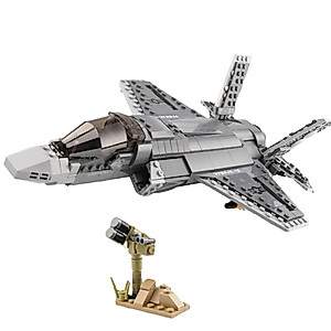 MEOA 646 Pcs F-35B Lightning II Plane Building Toys WW2 Fighter Jet F35 Model Kits Military Airplane Building Blocks Set Bricks Toy Gifts for Kids and Adults