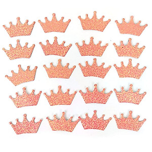 Mybbshower Glitter Pink Tiara Crown Stickers for Princess Birthday Party Envelope Sealing Adhesive Labels for School 1 4/5 Inch Pack of 100