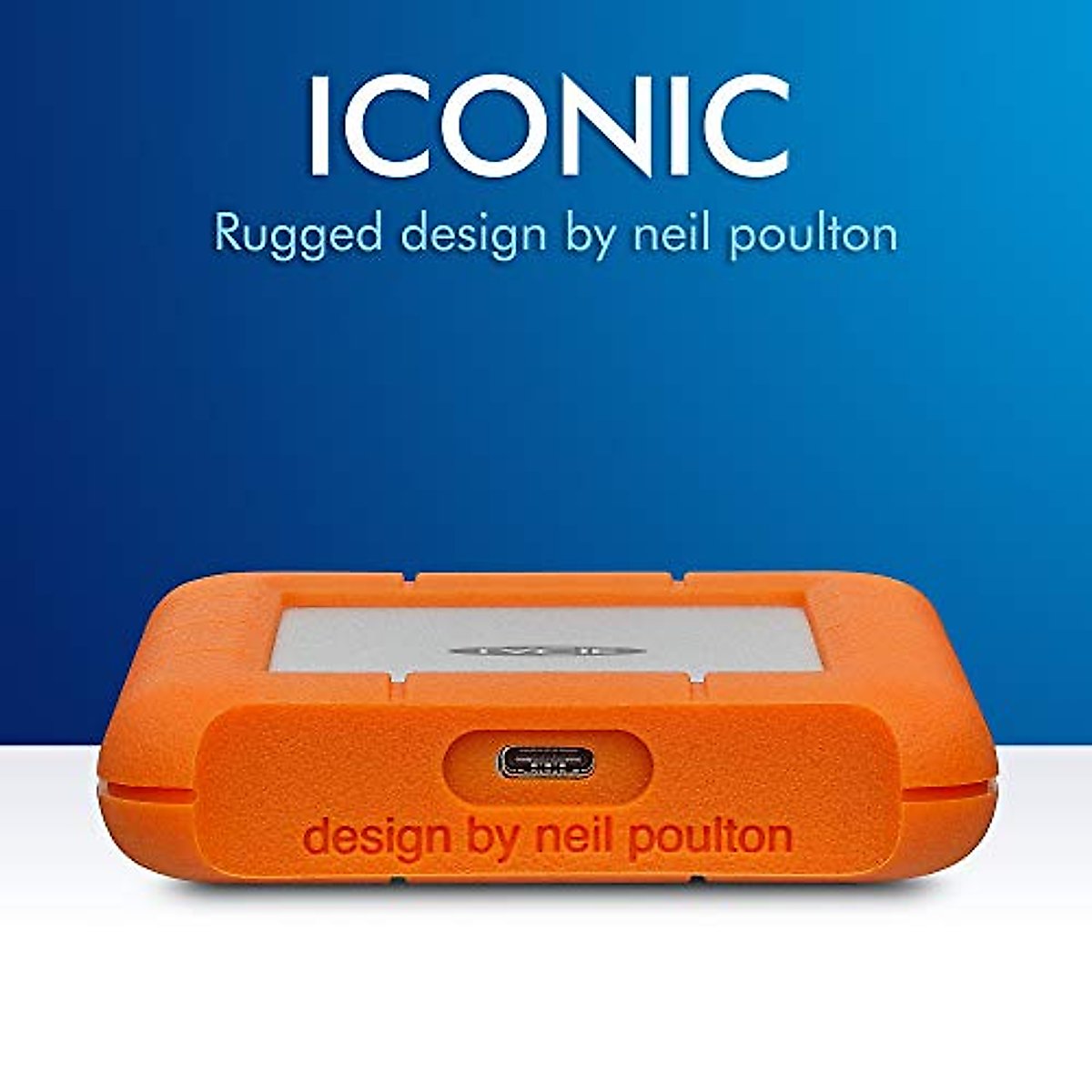 LaCie Rugged USB-C 5TB External Hard Drive Portable HDD – USB 3.0, Drop Shock Dust Rain Resistant Shuttle Drive, for Mac and PC Computer Desktop Workstation Laptop, 1 Month Adobe CC (STFR5000800)