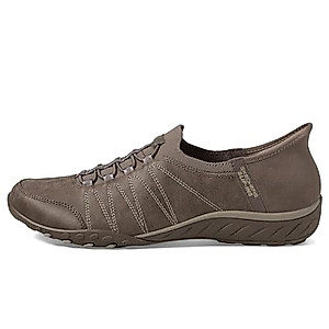 SKECHERS Women's Breathe Easy-Home Body Sneaker, Dark Taupe, 12