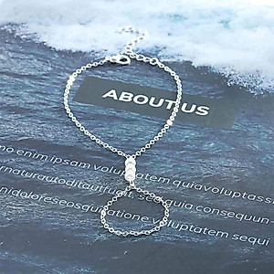 Olbye Pearl Finger Ring Bracelet Silver Slave Bracelet Hand Chain Everyday Jewelry for Women (Silver)