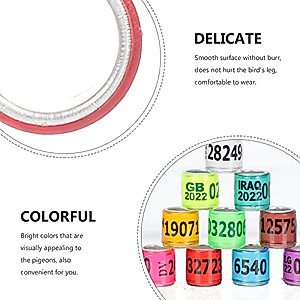 YARNOW 100Pcs Racing Pigeon Leg Rings Aluminium Numbered Bird Foot Ring Identify Dove Training Rings for Pigeon Parrot Finch Canary Hatch Poultry Rings Mixed Color